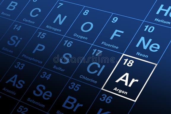Argon on Periodic Table of the Elements, with Element Symbol Ar Stock ...