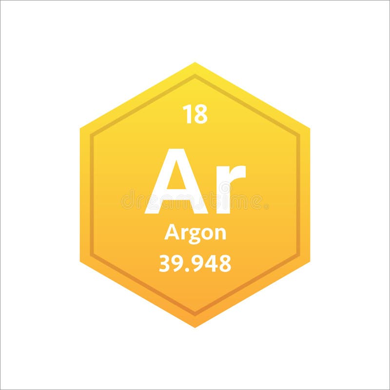 Argon Symbol. Chemical Element of the Periodic Table Stock Vector ...