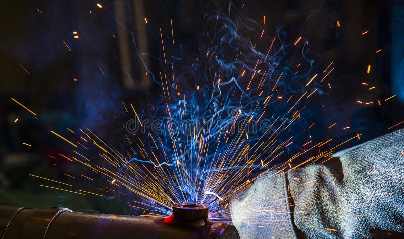 Argon welding splatter stock image. Image of artificial - 80157997