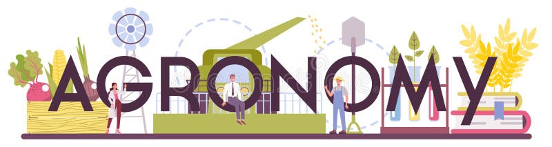 Argonomy Typographic Header. Scientist Making Research in Agriculture ...