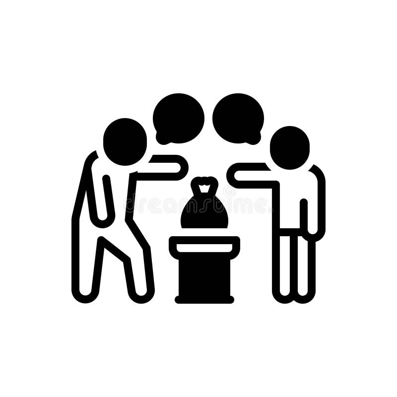 Black Solid Icon For Argue Get Involved And Anger Stock Vector