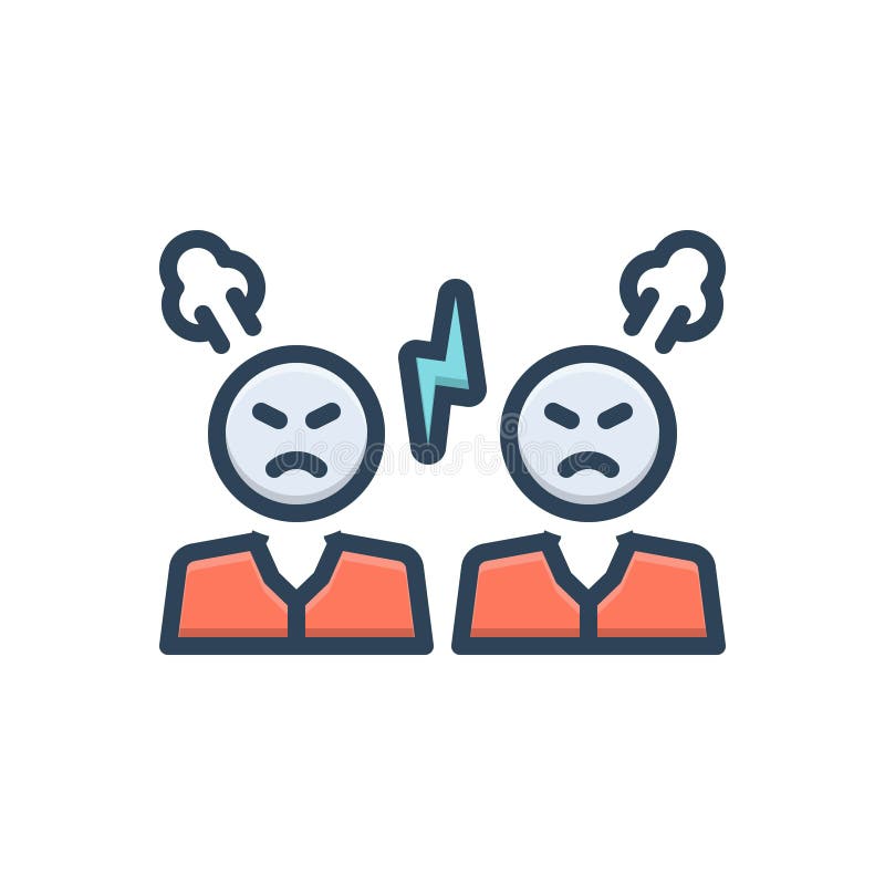 Color Illustration Icon for Argue, Hostility and Enmity Stock ...