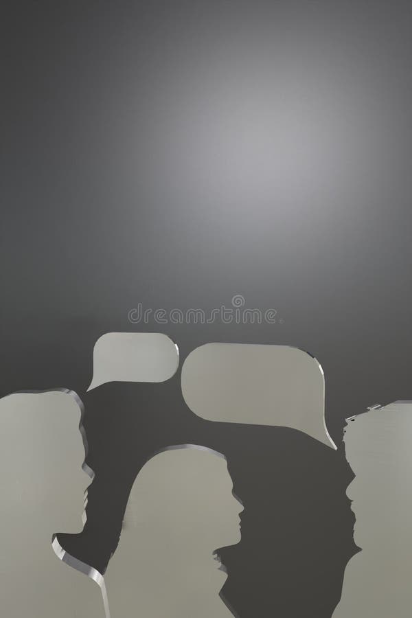 Arguing with Each Other. Human Side View is Speaking with Box Bubble ...