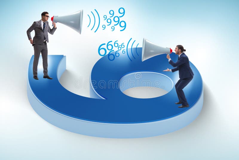 Argument Over the Numbers 9 and 6 Stock Photo - Image of opposed ...