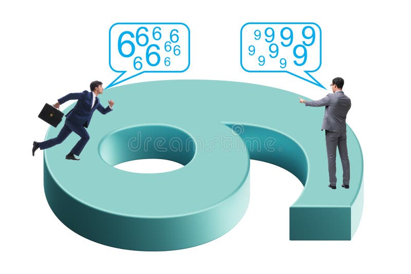 Argument Over the Numbers 9 and 6 Stock Image - Image of businessman ...