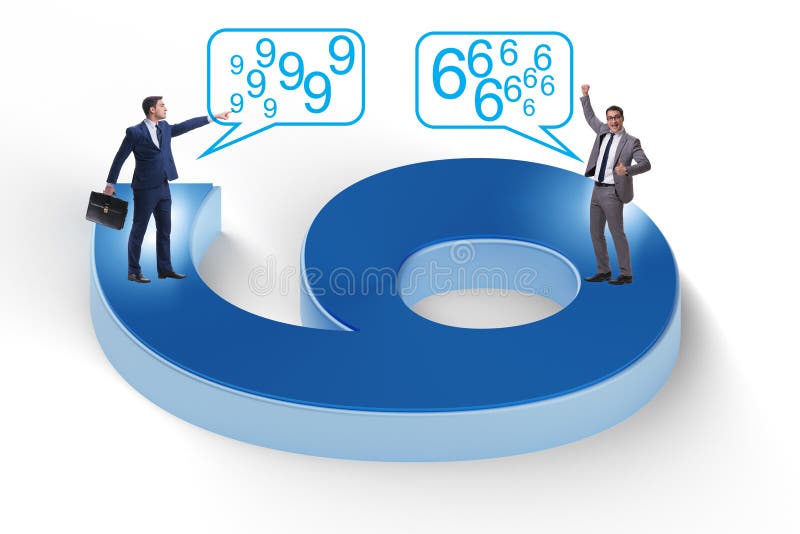 Argument Over the Numbers 9 and 6 Stock Image - Image of bubble, work ...