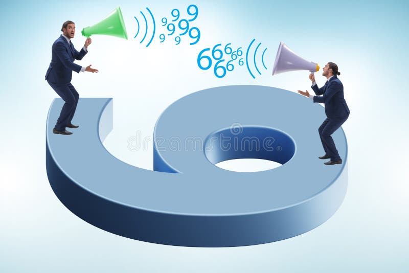 Argument Over the Numbers 9 and 6 Stock Photo - Image of people ...