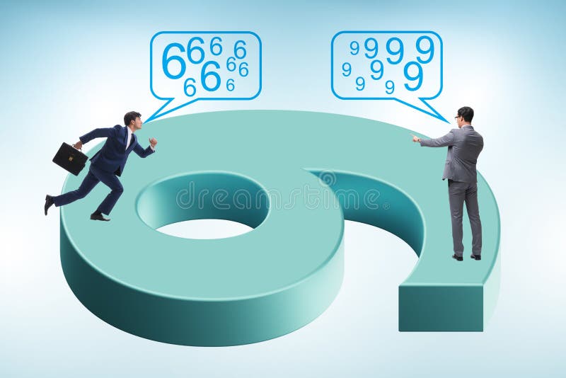 Argument Over the Numbers 9 and 6 Stock Image - Image of ambiguity ...