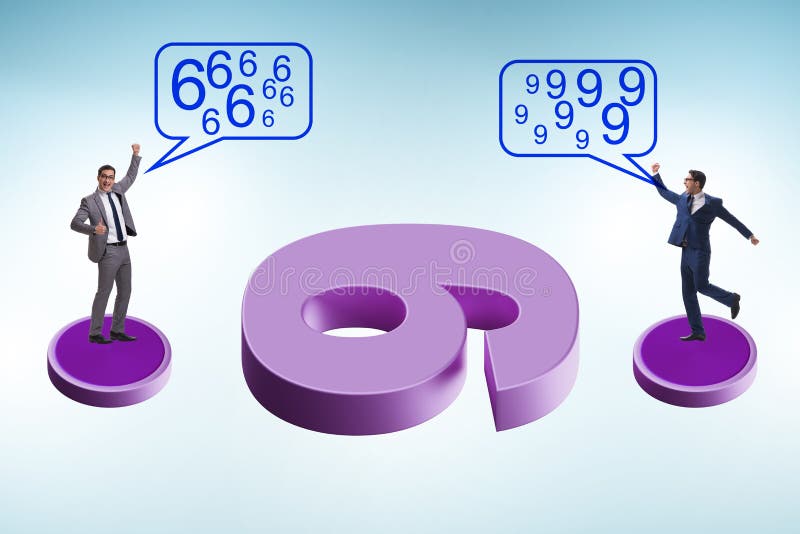 Argument Over the Numbers 9 and 6 Stock Photo - Image of work, argue ...