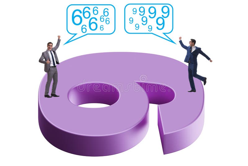 Argument Over the Numbers 9 and 6 Stock Image - Image of number ...