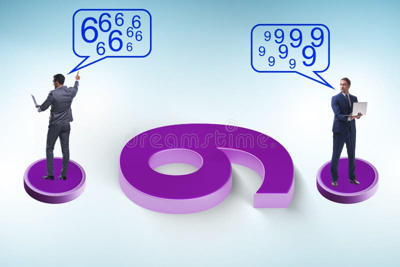 Argument Over the Numbers 9 and 6 Stock Photo - Image of people ...