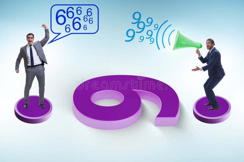 Argument Over the Numbers 9 and 6 Stock Photo - Image of idea ...