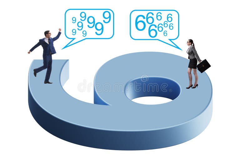 Argument Over the Numbers 9 and 6 Stock Image - Image of point ...