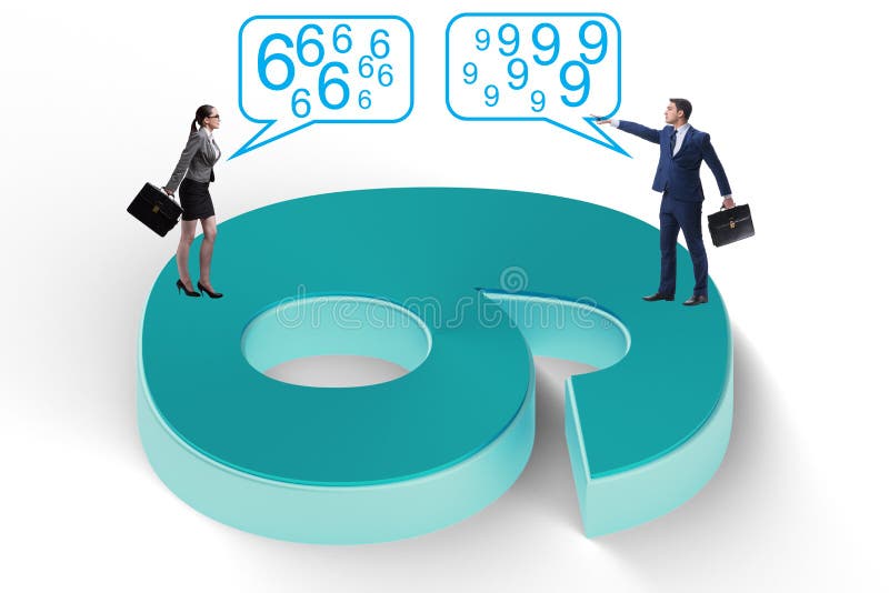 Argument Over the Numbers 9 and 6 Stock Photo - Image of conflict ...