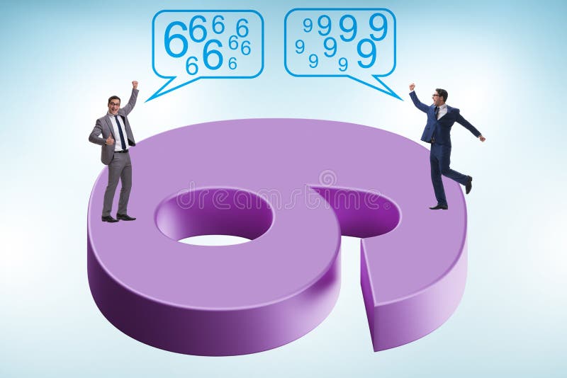 Argument Over the Numbers 9 and 6 Stock Photo - Image of character ...