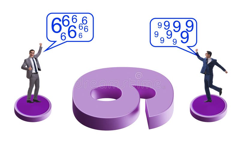 Argument Over the Numbers 9 and 6 Stock Photo - Image of argue, symbol ...