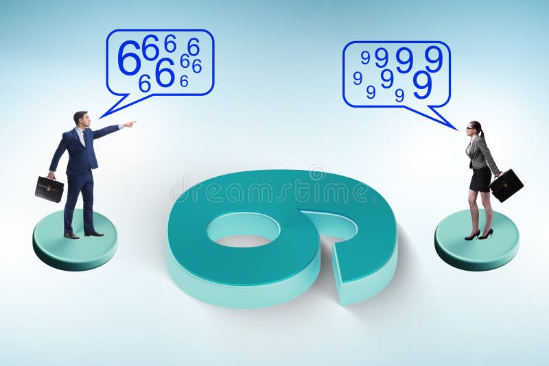 Argument Over the Numbers 9 and 6 Stock Image - Image of manager ...
