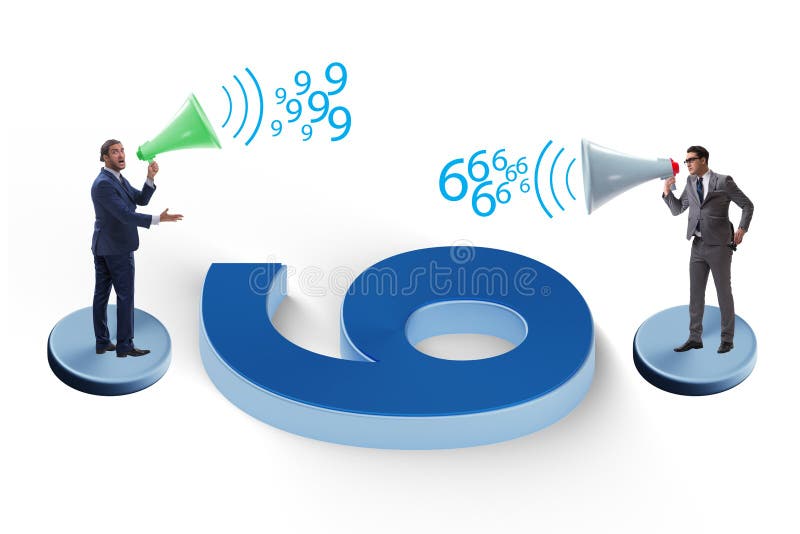 Argument Over the Numbers 9 and 6 Stock Photo - Image of conversation ...