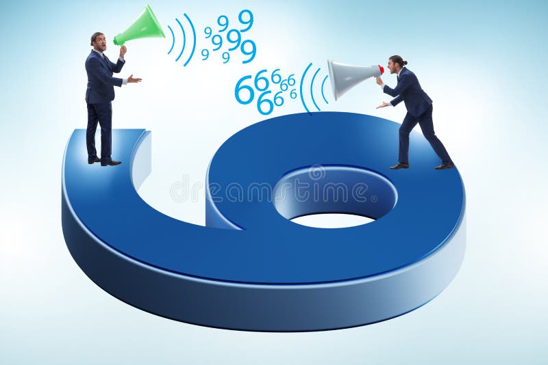Argument Over the Numbers 9 and 6 Stock Photo - Image of manager ...