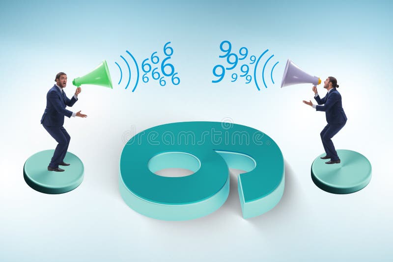 Argument Over the Numbers 9 and 6 Stock Photo - Image of perception ...