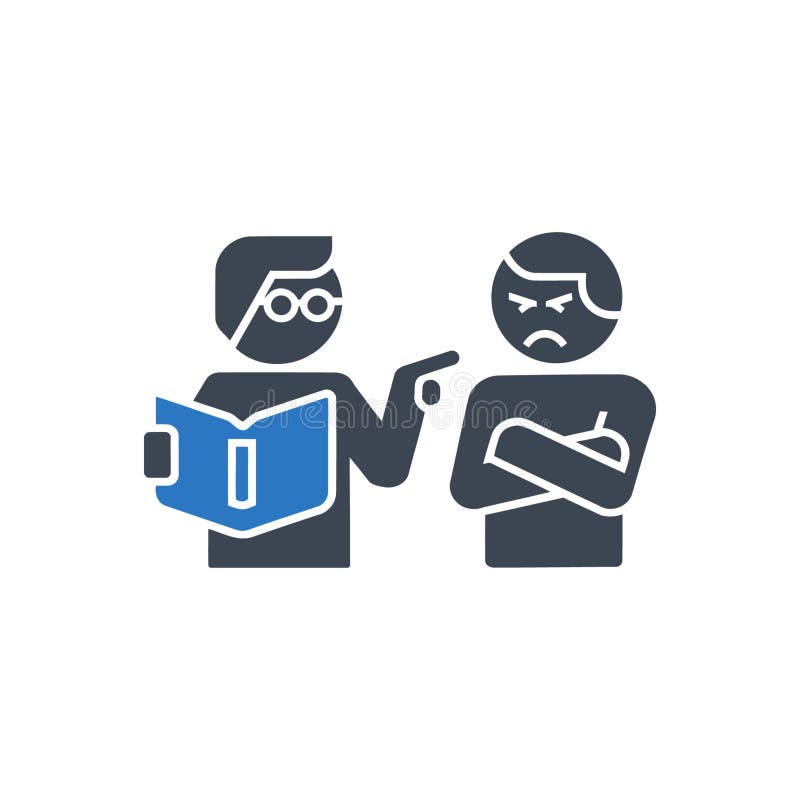 Argument between Teacher Icon Stock Vector - Illustration of book ...