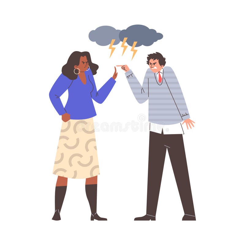 Argumento Acalorado Bajo La Ilustración Del Vector De Nube Tormentosa ... Argumento Acalorado Bajo La Ilustración Del Vector De Nube Tormentosa ...