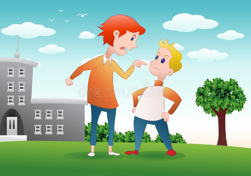 Argumento na escola ilustração stock. Ilustração de sapatas - 46333555