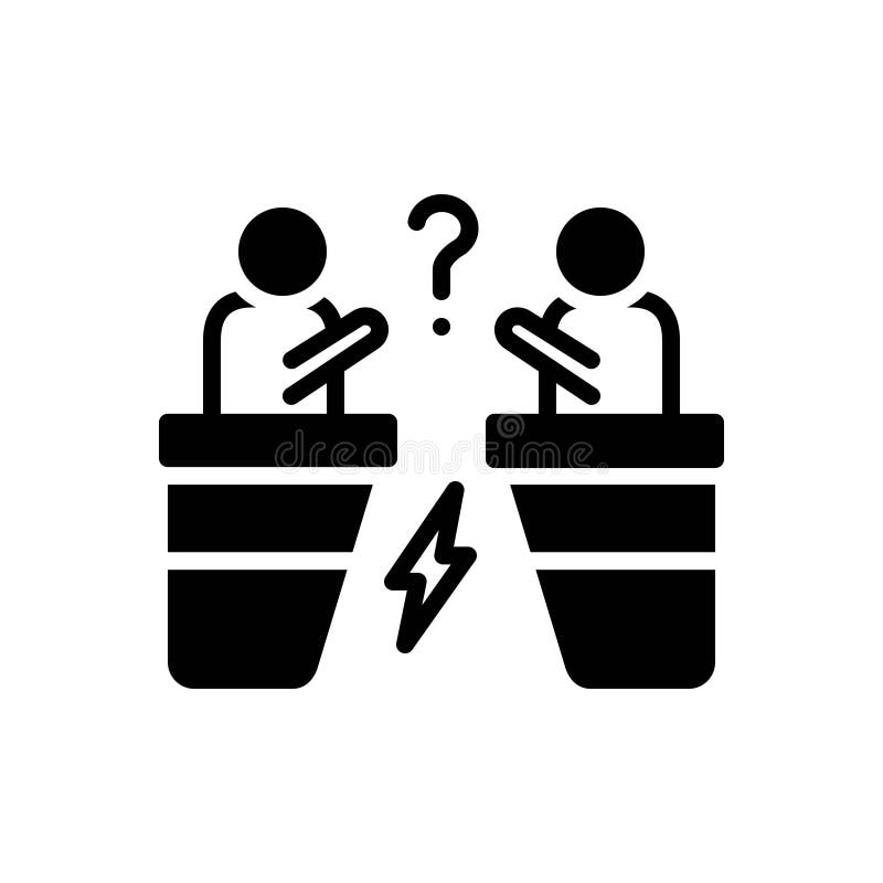Black Solid Icon for Arguments, Aggression and Conflict Stock Vector ...