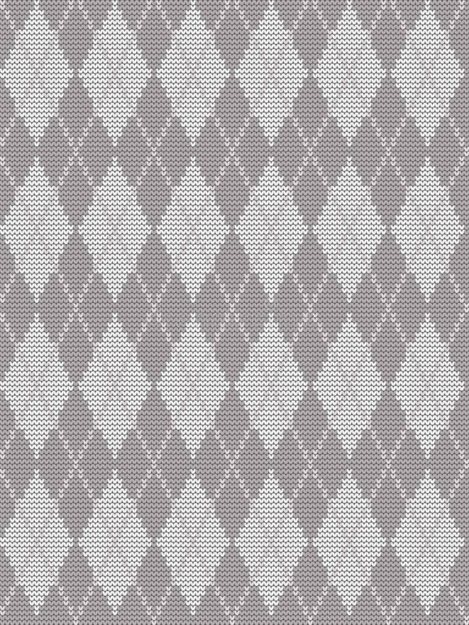 Argyle Gray Print. Seamless Knitted Pattern with Rhombuses in Gray and ...