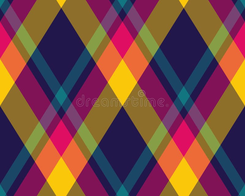 Geometric Harlequin Patterns with Rhombus Grid Stock Illustration - Illustration of detailed ...