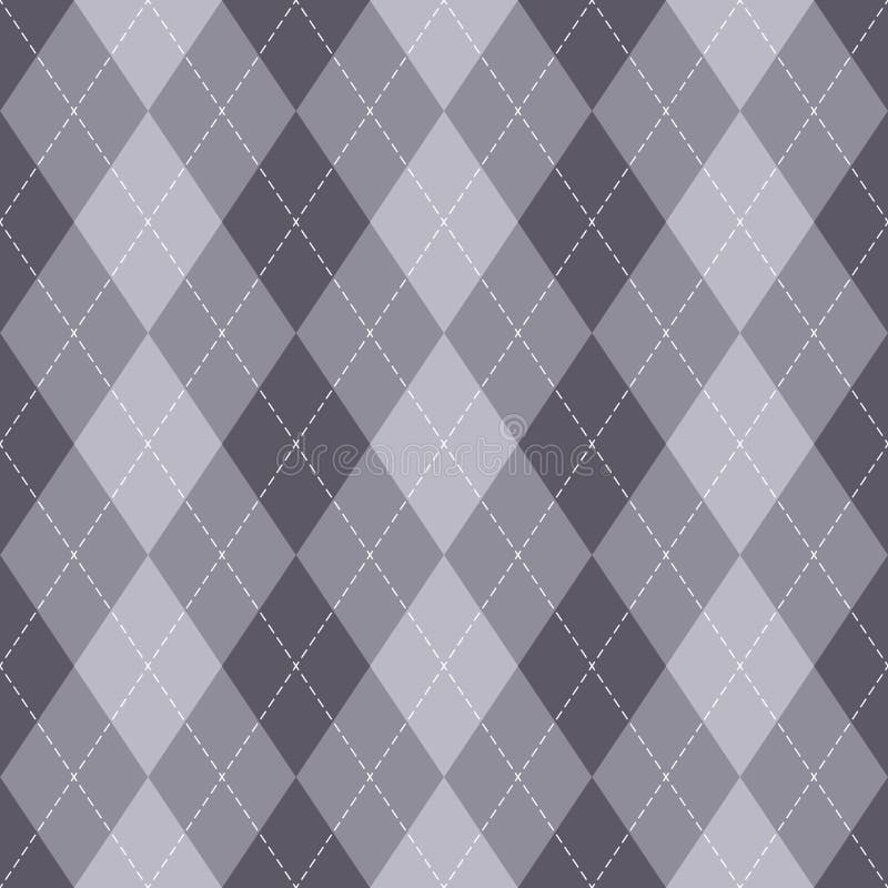 Argyle Pattern Set in Black and Dark Grey. Seamless Diamond Rhombus ...