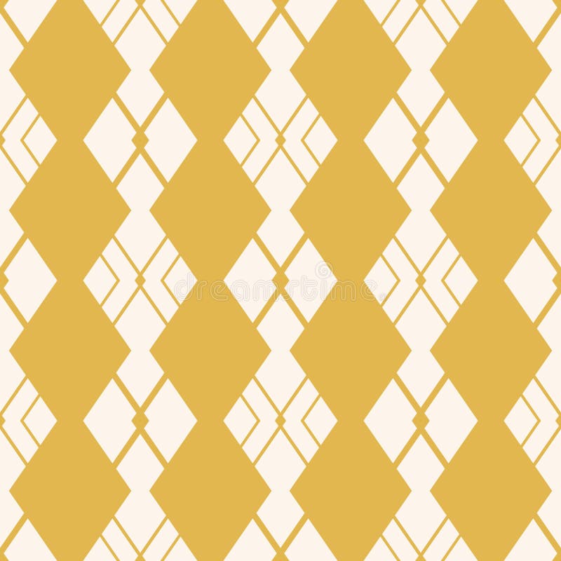 Argyle Pattern. Vector Abstract Geometric Yellow and Beige Seamless ...