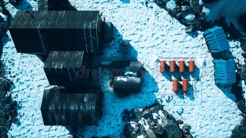 Arial View of Antarctic Base and Scientific Research Station Stock ...
