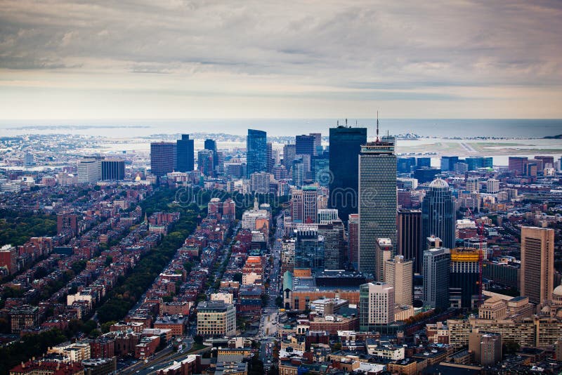 Arial View of the Boston Skyline with Skyscrapers Editorial Image ...