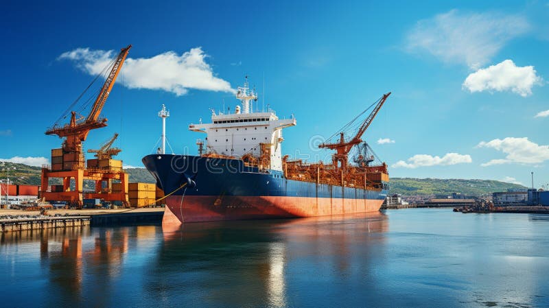 Arial View Camera Transportation on Open Blue Sea Logistics and ...