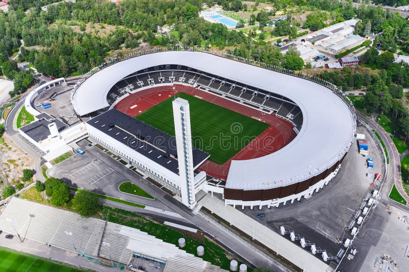 Arial View of the Helsinki Olympic Stadium after Renovation Editorial ...