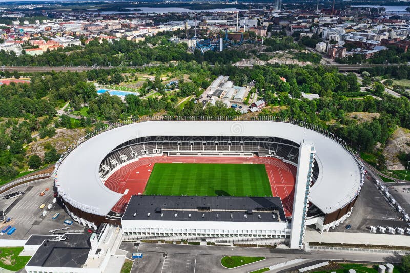 The Helsinki Olympic Stadium after Renovation. the Man with a Lawnmower ...