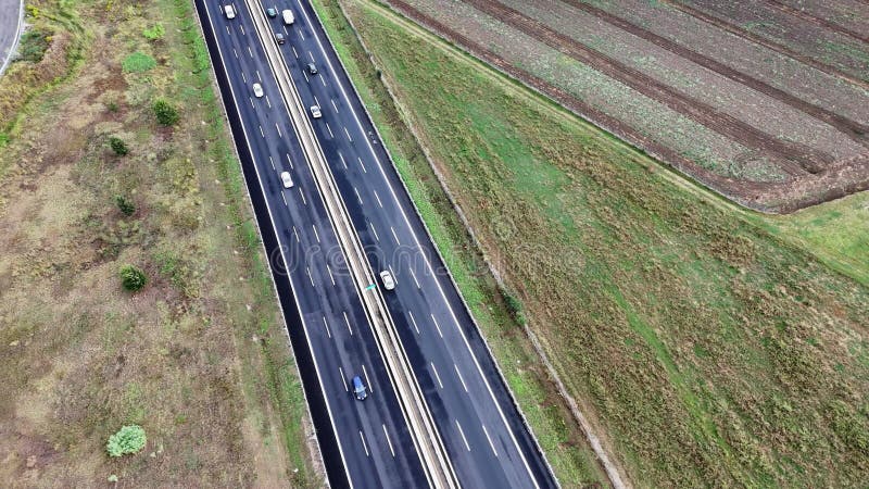 Arial View of Modern Transportation with Expressway Road Highway Top ...