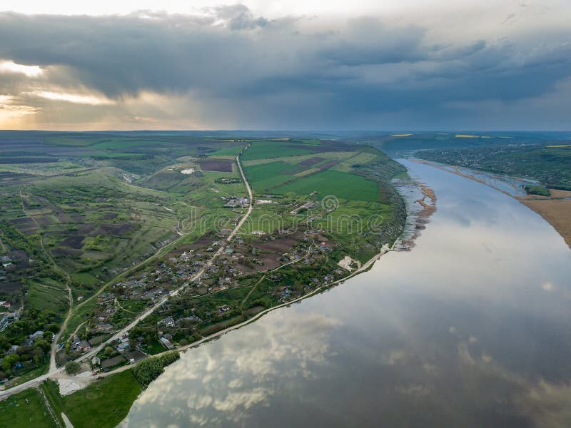 Arial view over the river stock photo. Image of countryside - 150288748
