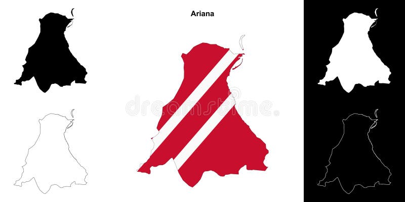 Ariana outline map stock vector. Illustration of isolated - 356559094