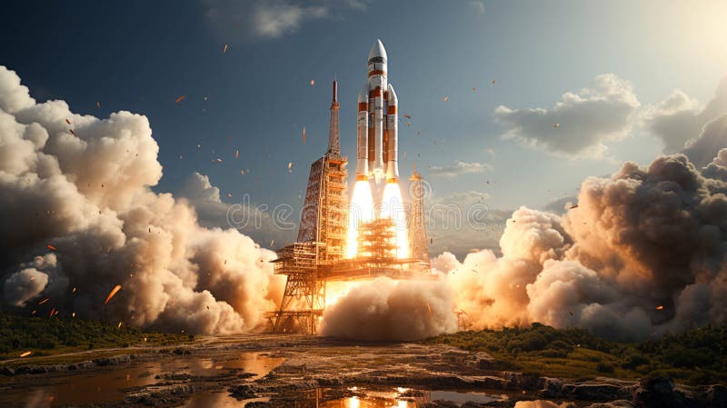 Ariane-4 Space Launch Closeup View Stock Image - Image of endeavor ...
