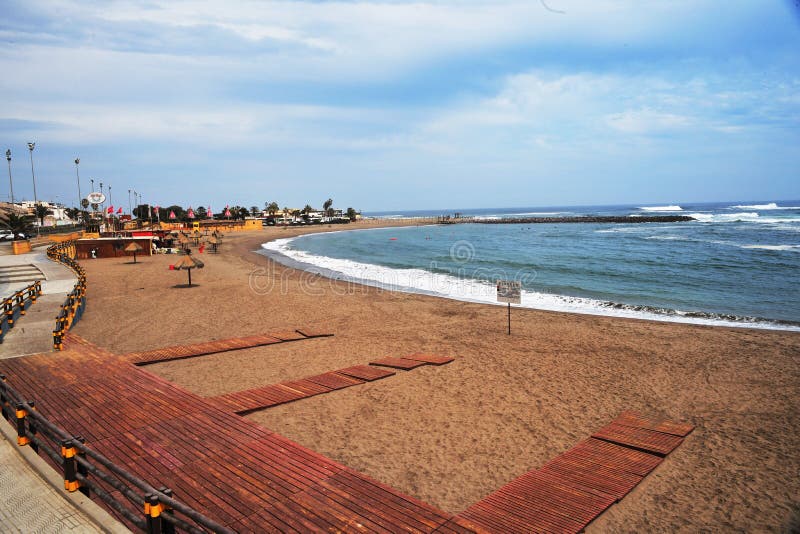 Arica Chile.ocean Pacific and Beach with Sand without People Stock ...