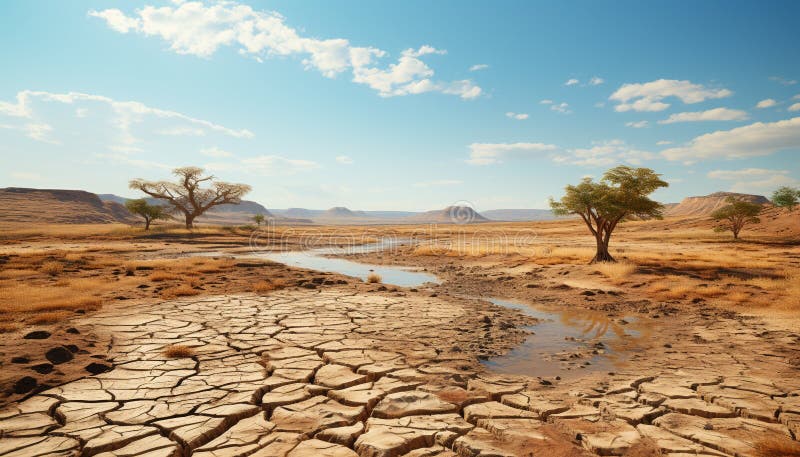 Arid Climate, Extreme Terrain, No People, Drought, Dust, Mud Generated ...