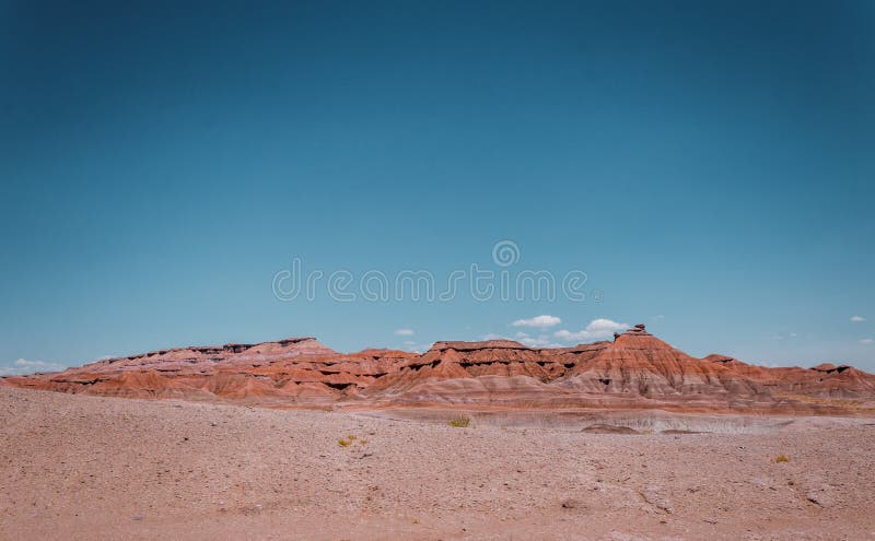 Arid Deserted Plain in Arizona, USA Stock Image - Image of prairie ...
