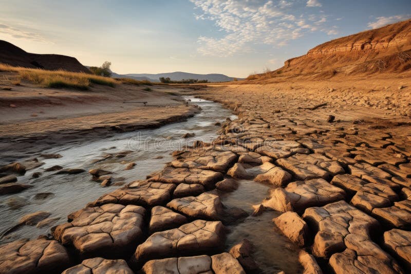 Arid Dry Dirt River Climate. Generate Ai Stock Photo - Image of africa ...