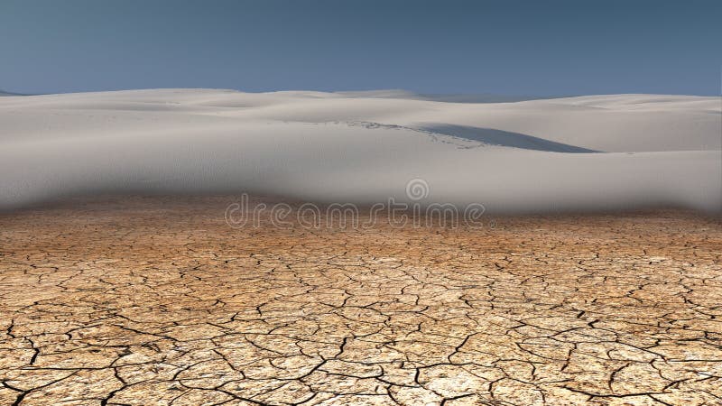 Scene with Dried Tree in Desert Field Illustration Stock Vector ...