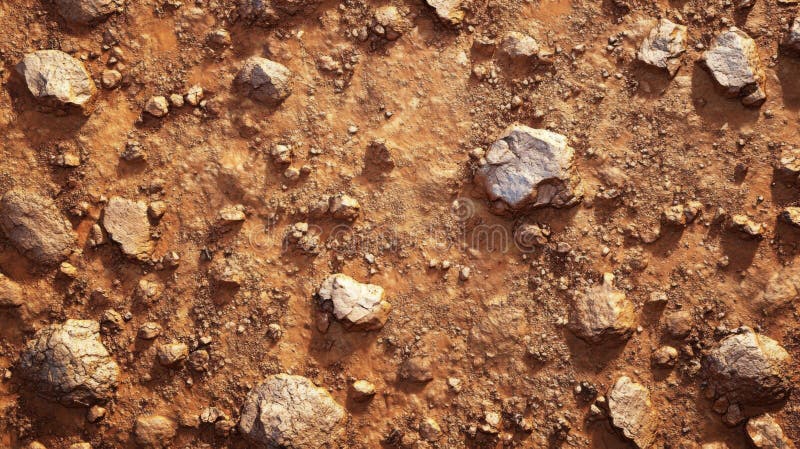 Arid Landscape with Scattered Rocks and Reddish Soil Stock Illustration ...