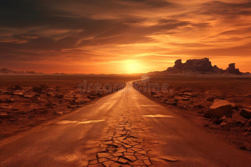 Arid Signboard Desert. Generate Ai Stock Photo - Image of advertisement ...