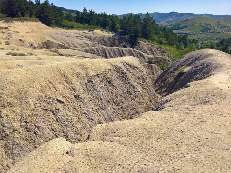 An Arid Valley with Grassy Fields on the Sibillini Mountains Marche ...