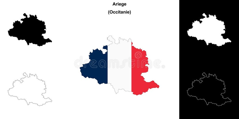 Ariege outline map stock vector. Illustration of department - 334669446